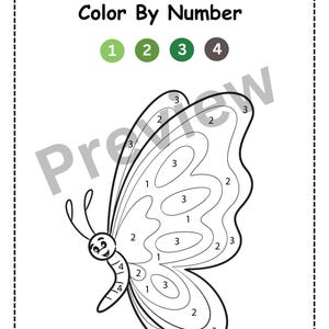 Color by Number Worksheets for Kids | Butterfly Activities & Worksheets ...