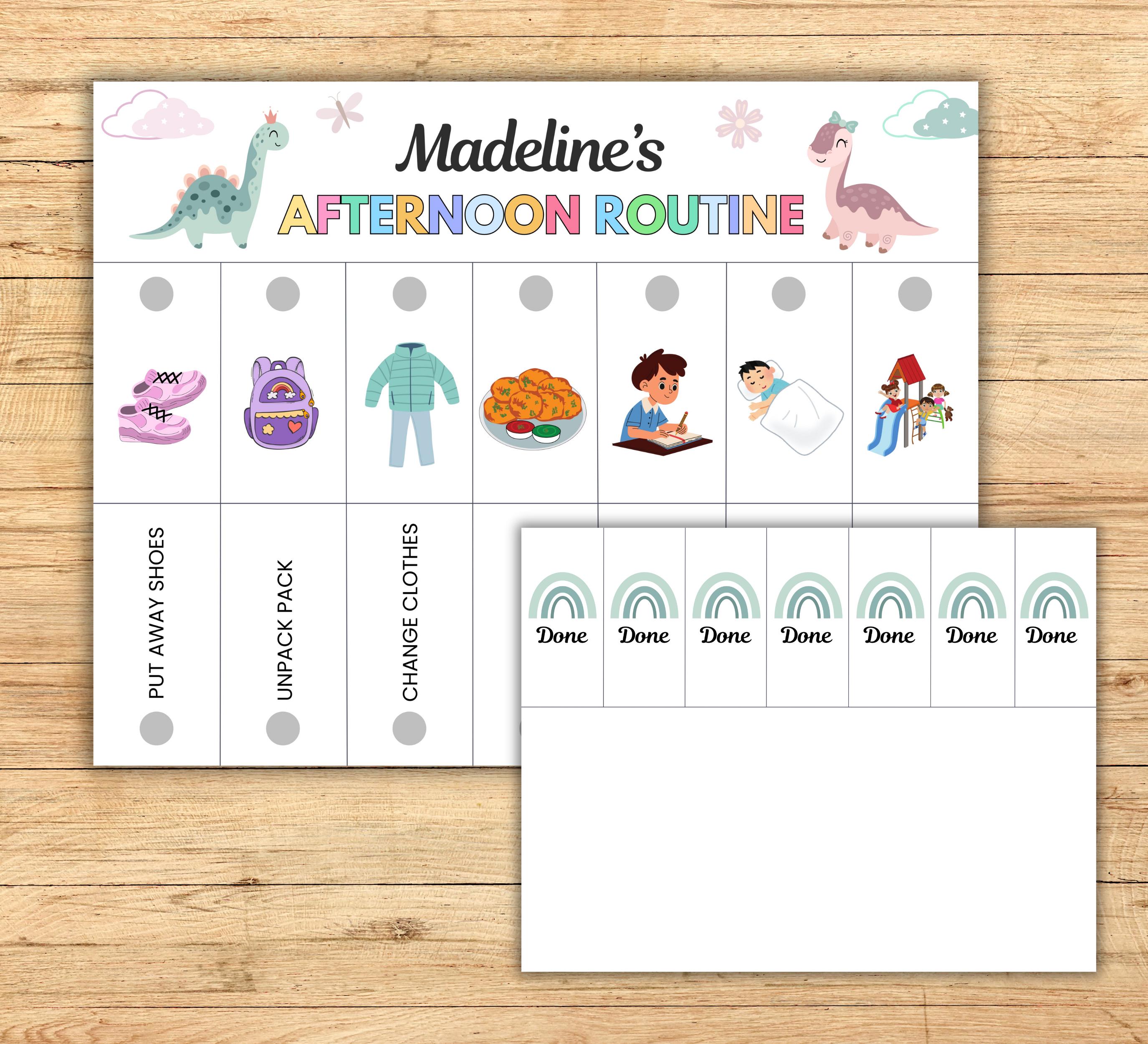 Editable Kids Flip Routine Chart Printable, Morning Flip Routine ...
