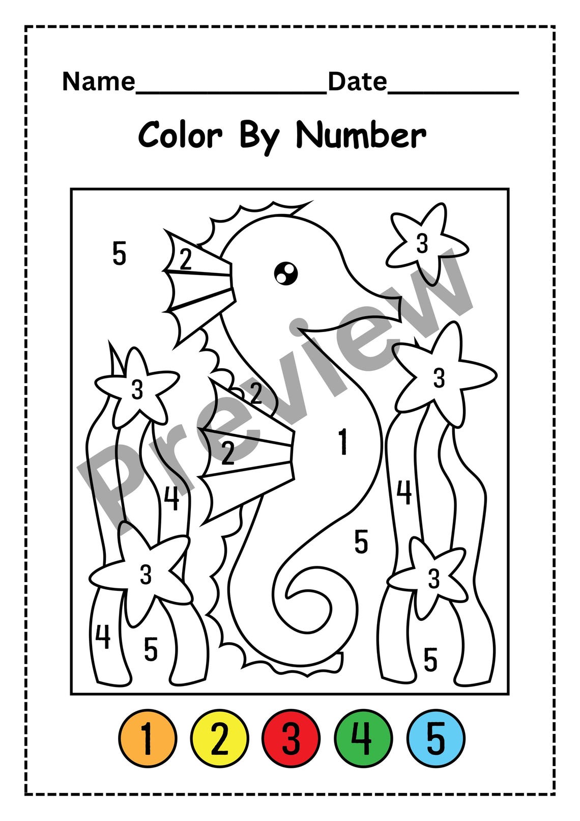 Animal Color by Number Worksheets for Kids 14-page Preschool Animal ...