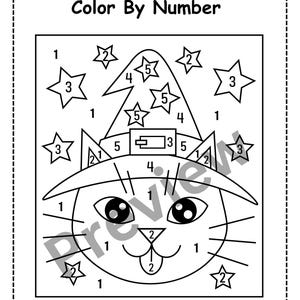 Animal Color by Number Worksheets for Kids | 14-page Preschool Animal ...