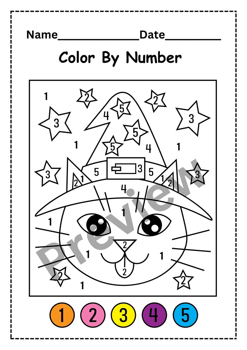 Animal Color by Number Worksheets for Kids 14-page Preschool Animal ...