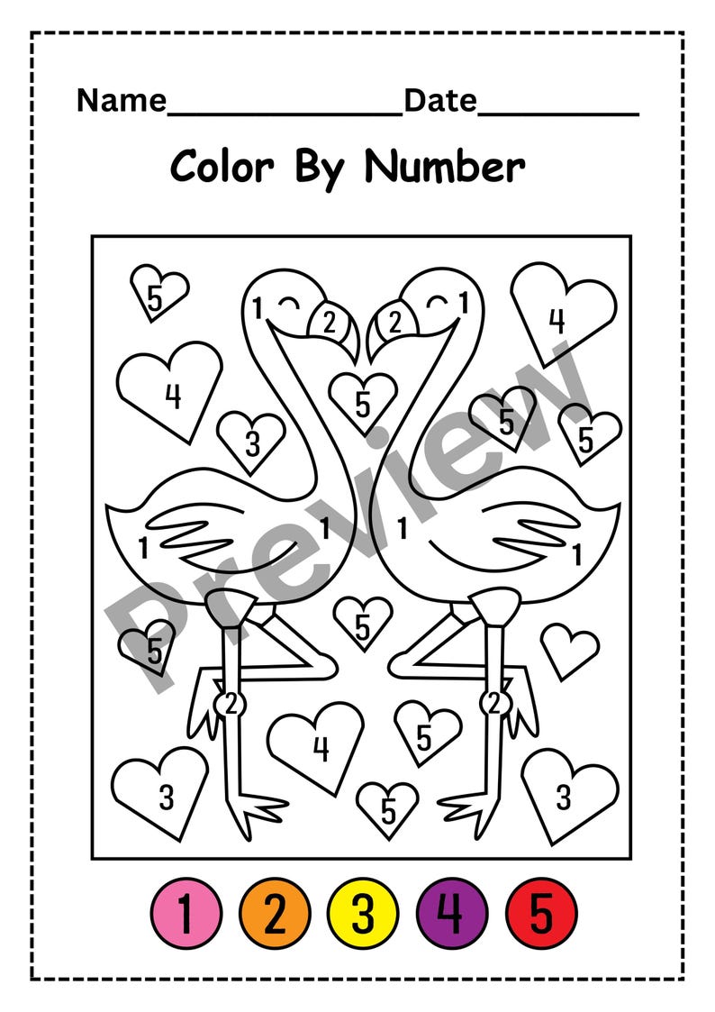 Animal Color by Number Worksheets for Kids 14-page Preschool Animal ...