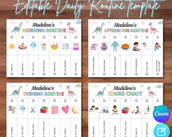 Editable Kids Flip Routine Chart Printable, Morning Flip Routine ...