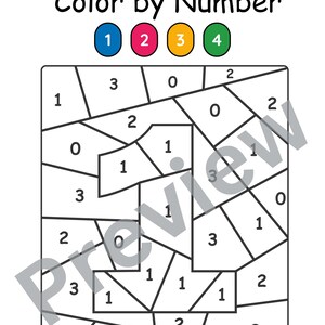 Coloring Page by Number, 0-9 Printable Coloring Worksheets, Number ...
