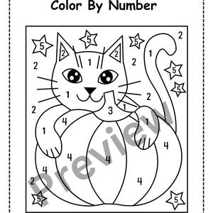 Animal Color by Number Worksheets for Kids | 14-page Preschool Animal ...