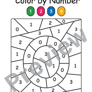 Coloring Page by Number, 0-9 Printable Coloring Worksheets, Number ...
