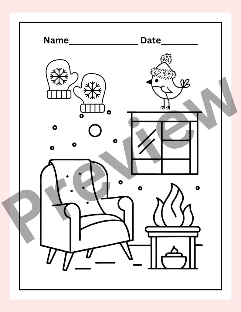 Winter Coloring Pages for Kids, 20 Printable Coloring Sheets in PDF ...