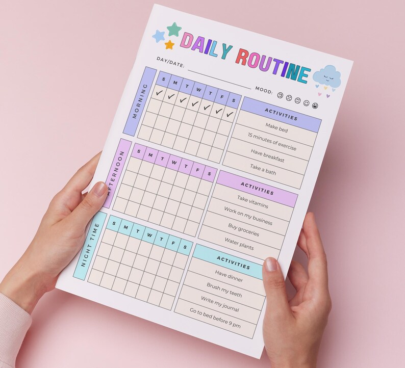 Editable Kid Daily Routine Template, Kids Daily Routine Personalized ...