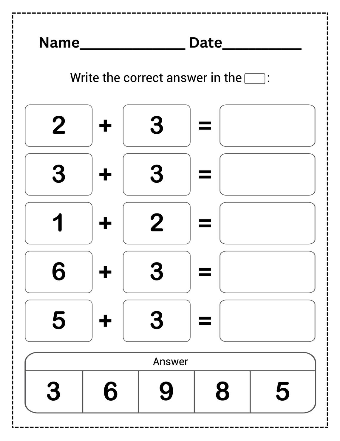Addition Worksheets for Kids, Addition Math Fact Fluency Pages ...