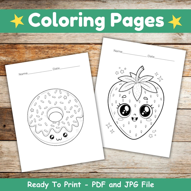 Kawaii Food Coloring Pages | Cute Coloring Sheets for Kids | Food ...
