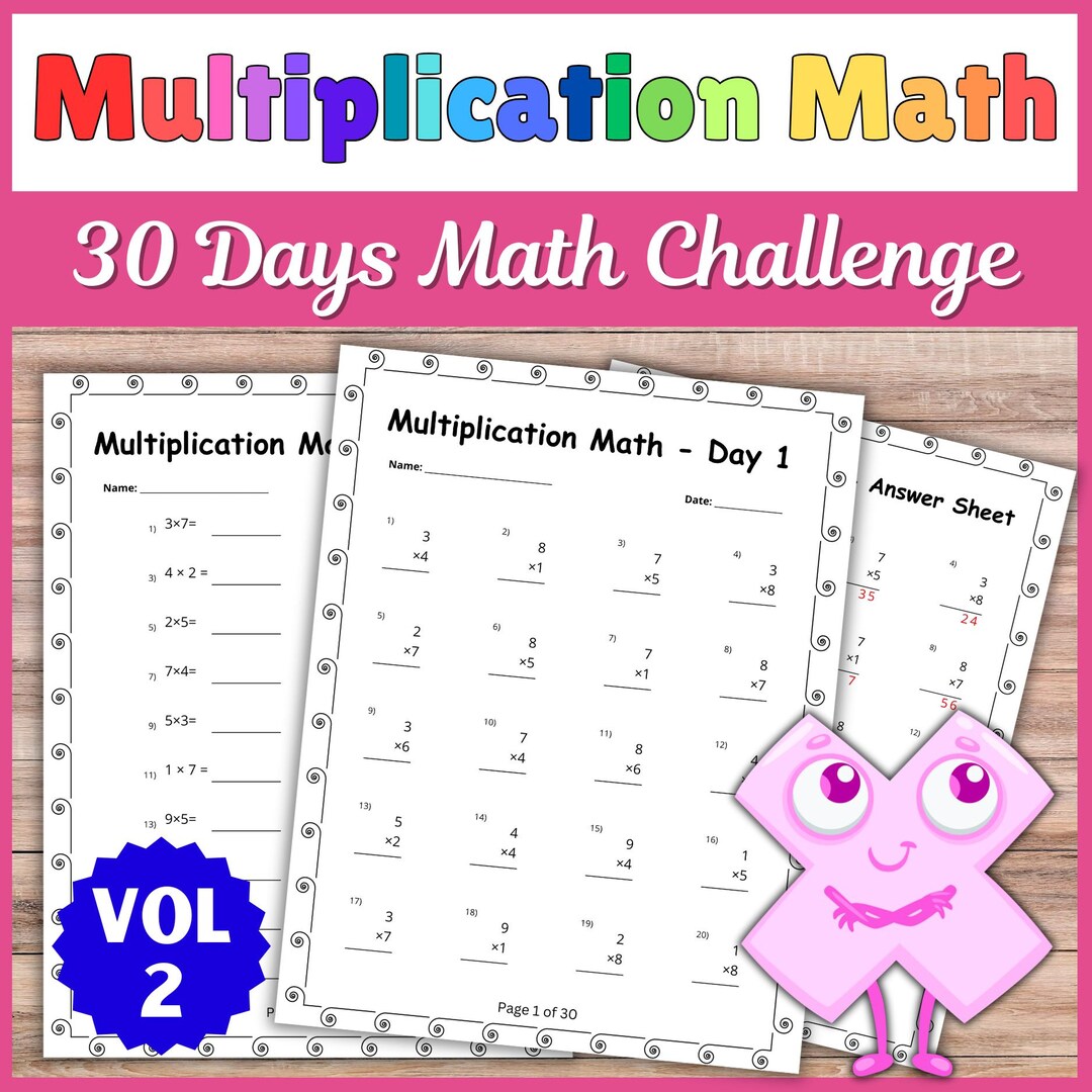 Multiplication Math Facts Fluency Practice Worksheets, Basic Math Facts ...