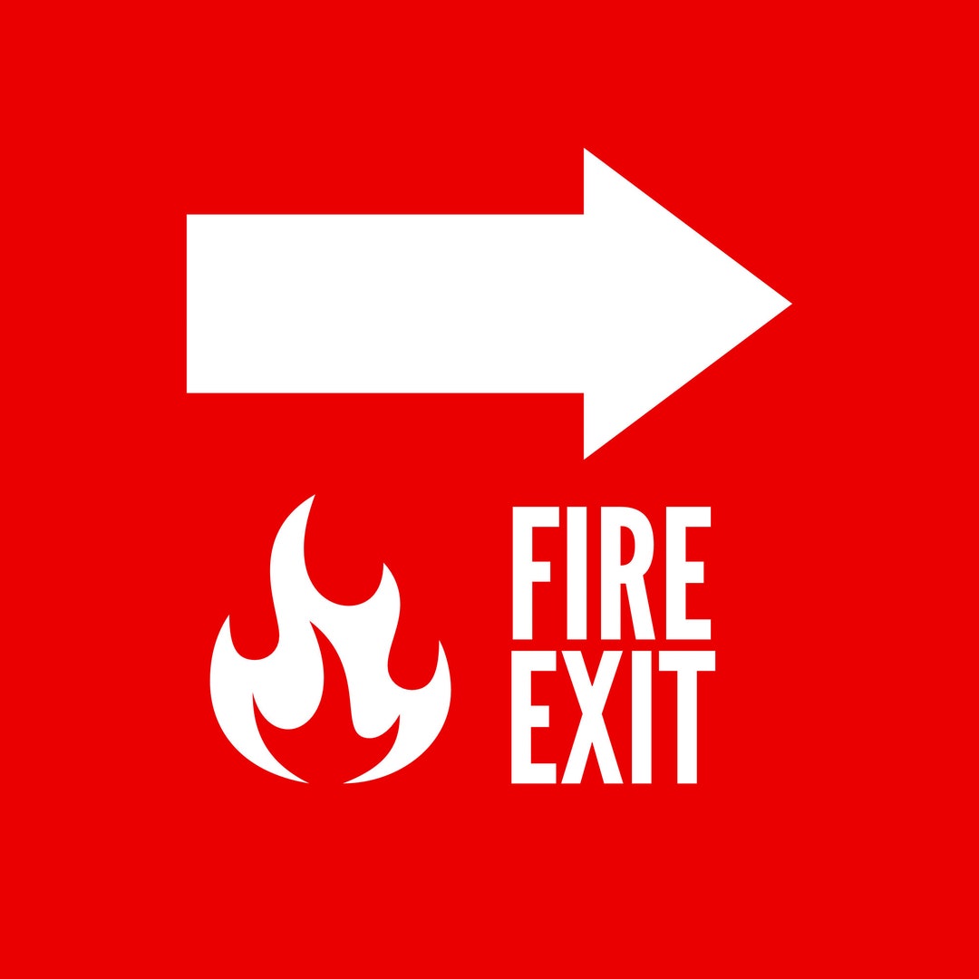 Fire Exit Printable Digital Image. - Etsy