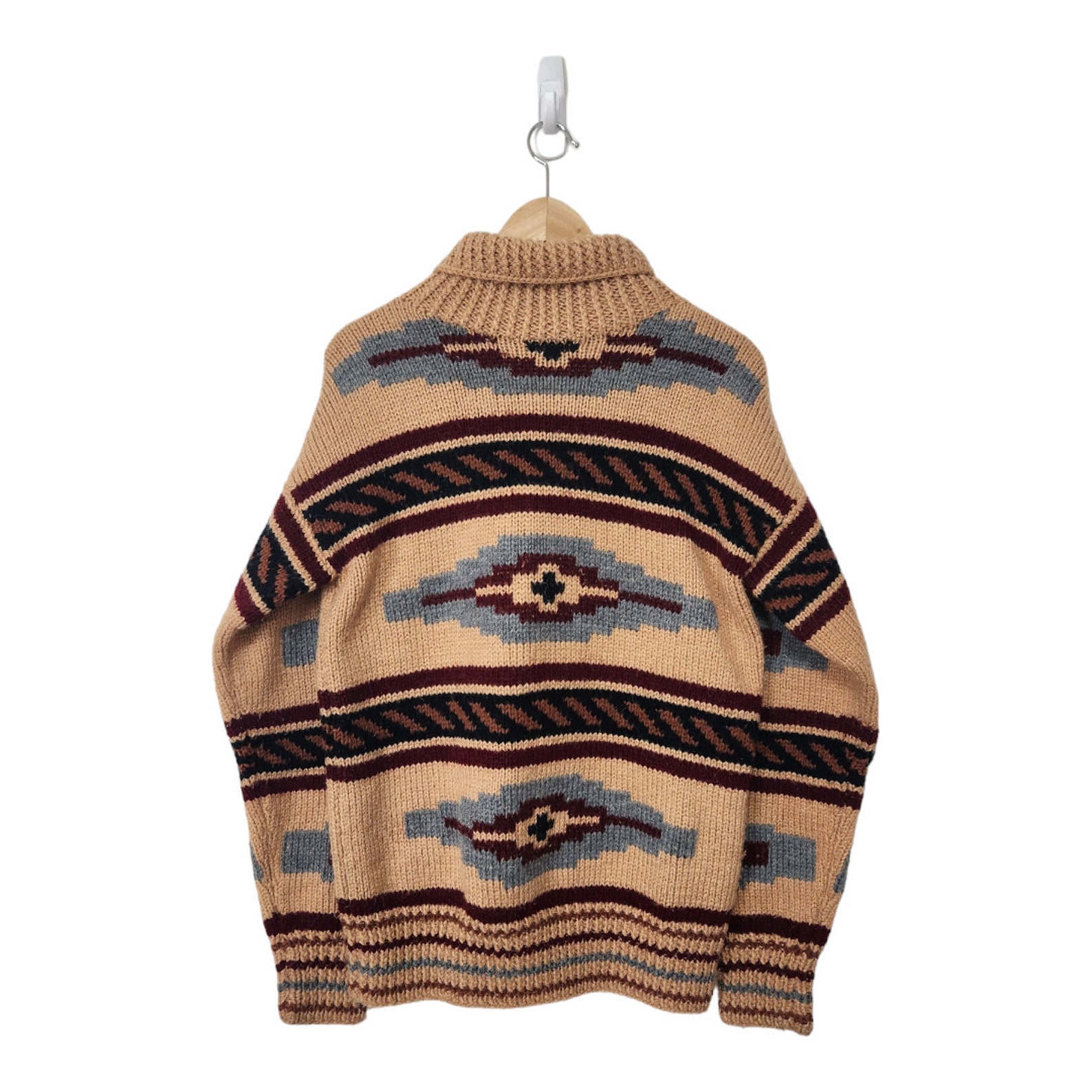 Vintage Turtleneck Knitted Sweater Abstract Pattern Fits Small - Etsy