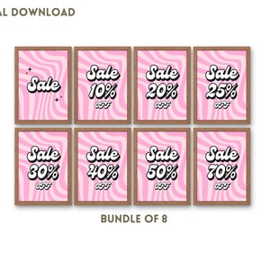 Sale Sign Bundle, Boutique Sale Sign, Printable Sale Poster, 10% 20 25 ...
