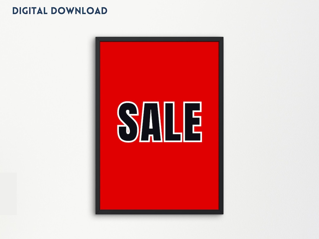 Red Sale Sign Boutique Sale Poster Retail Store Signage - Etsy