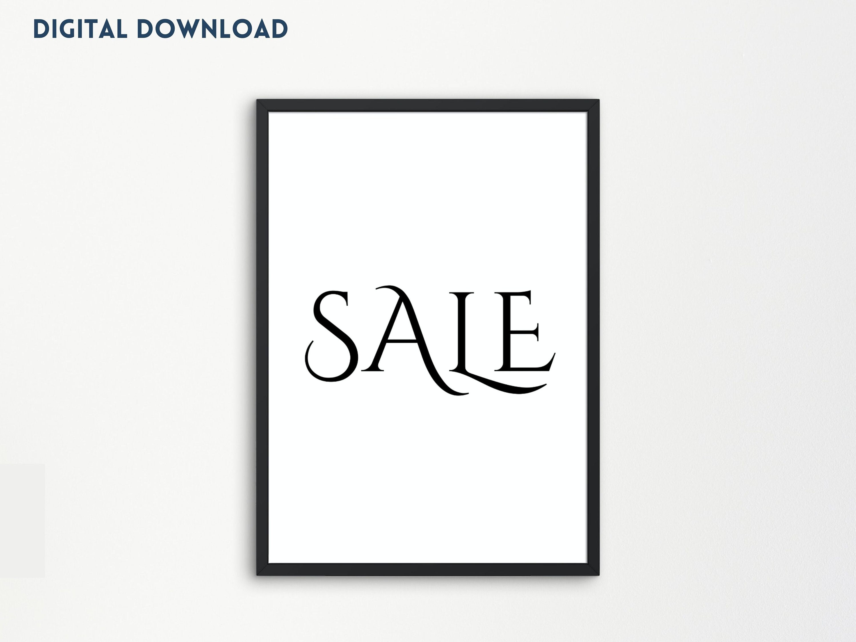 Boutique Sale Sign, Black and White Retail Sale Poster, Printable ...