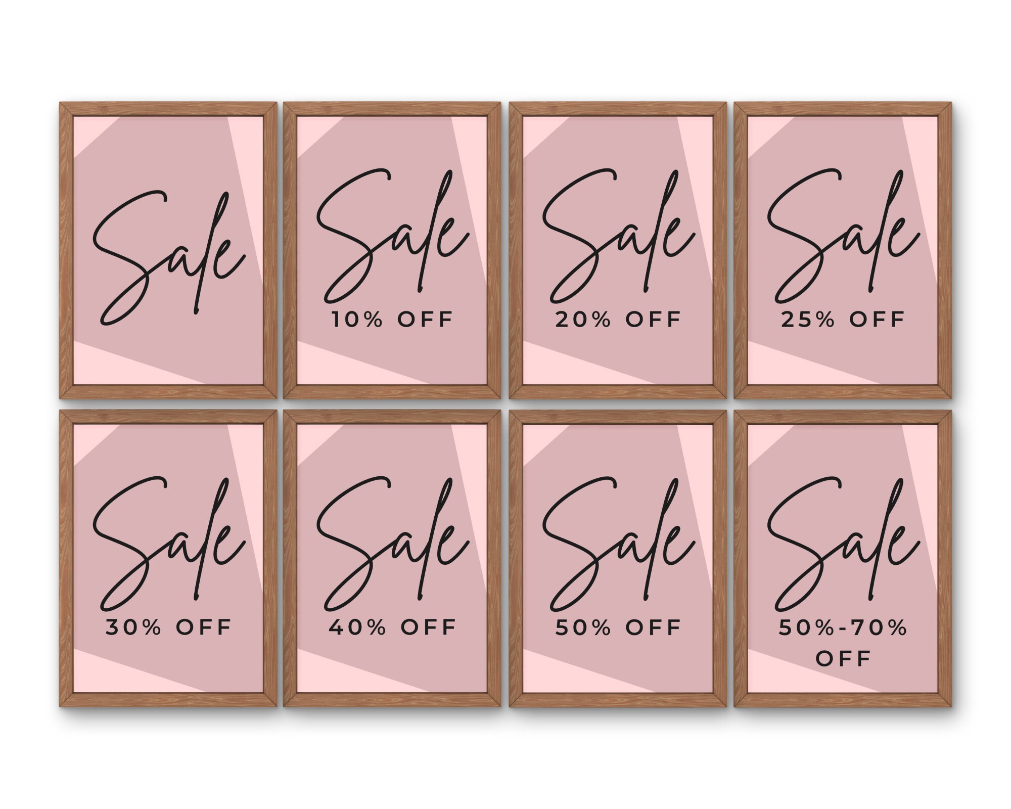 Sale Sign X8 Bundle, 10% to 70 Percent OFF Signage, Boutique Sale Sign ...