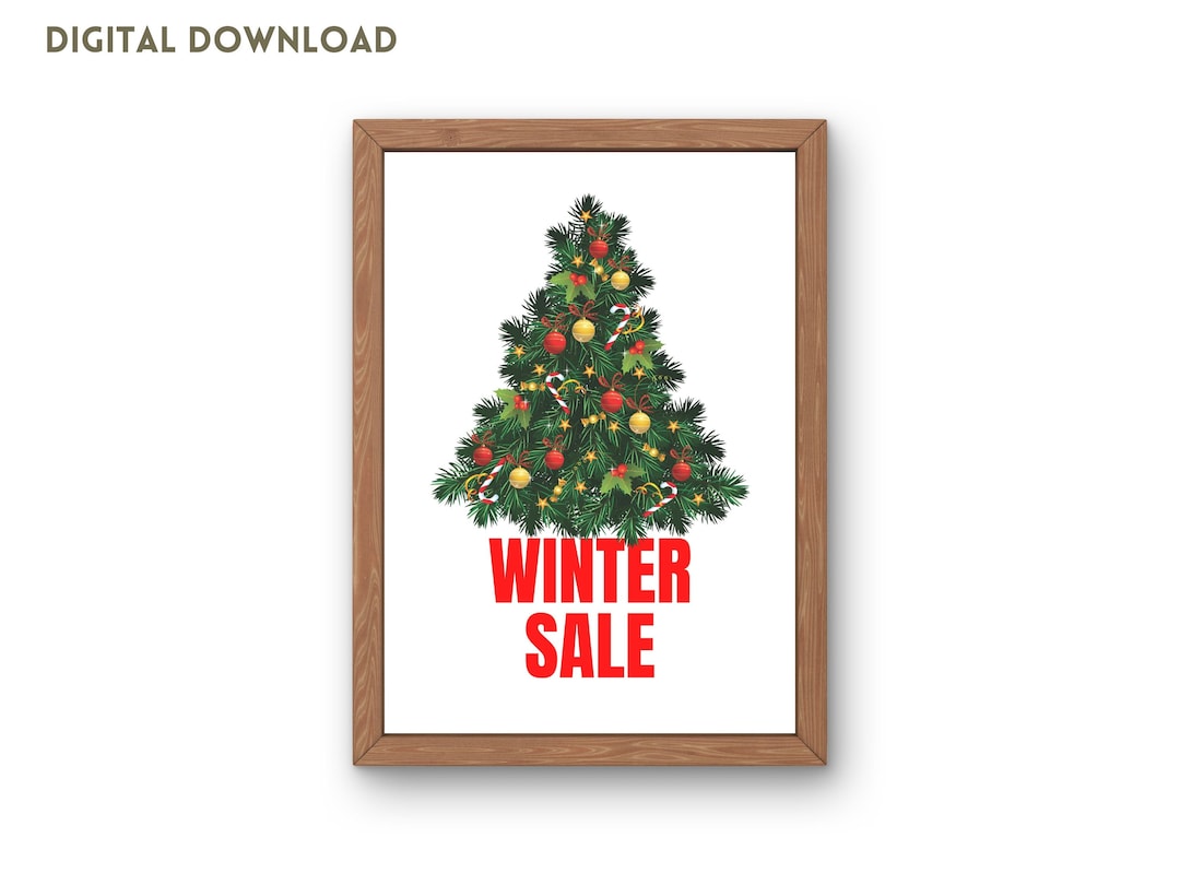Winter Sale Sign, Christmas Sale Poster, Retail Store Signage ...