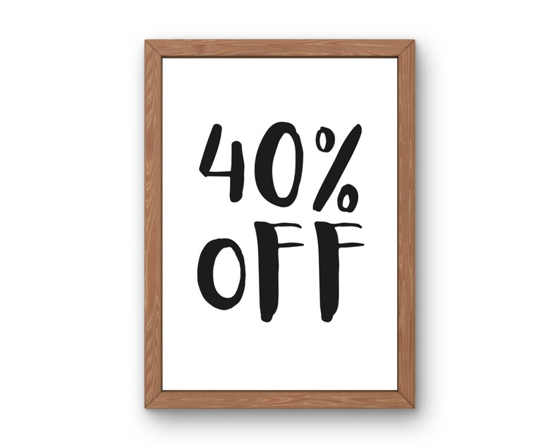 Sale Sign Bundle Deal X6, Boutique Sale Sign, Printable, 10% 20 30 40 ...