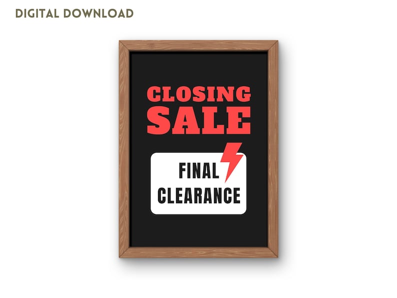 Clearance Sale Sign, Store Closing Sale Poster, Printable Sale Sign ...