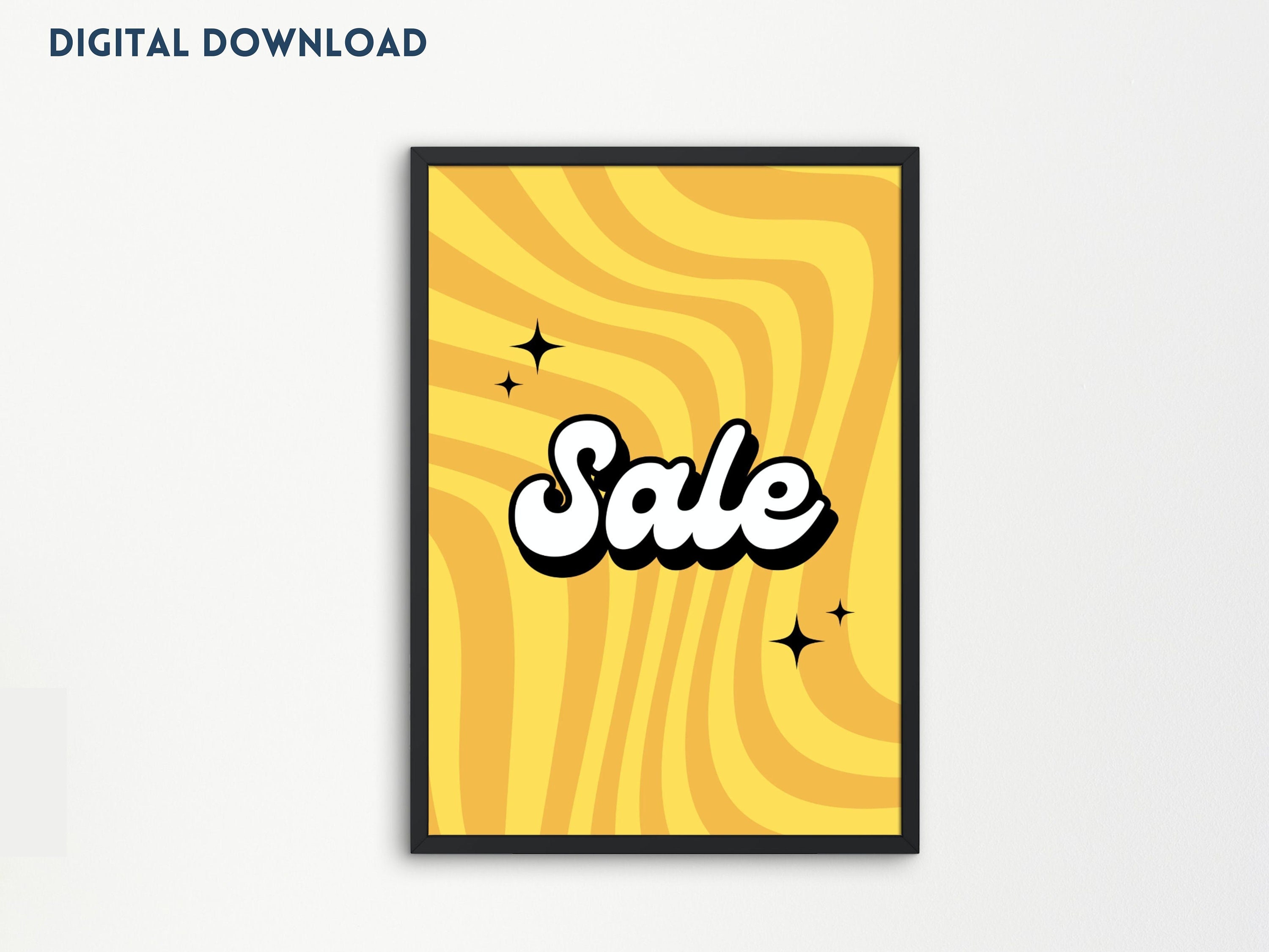 Retro Sale Sign Printable Sale Sign Retail Sale Signage - Etsy
