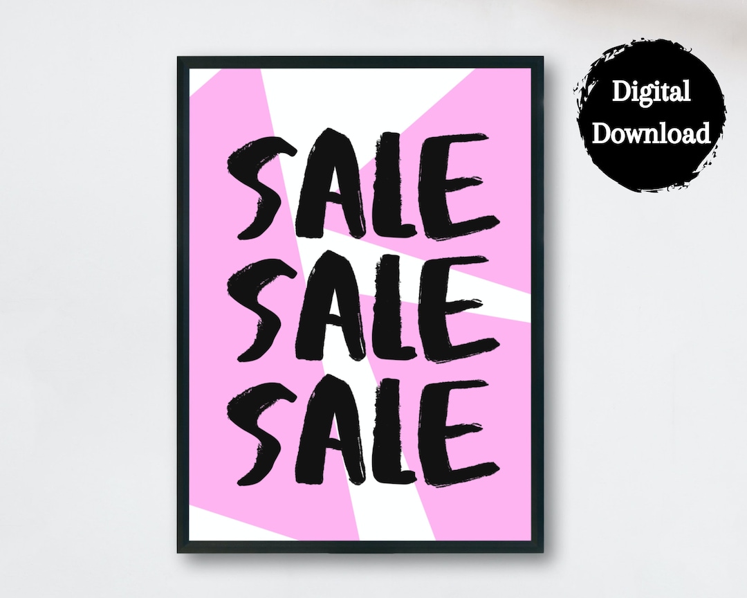 Pink Sale Sign, Boutique Sale Sign, Retail Sale Signage, Printable Sale ...