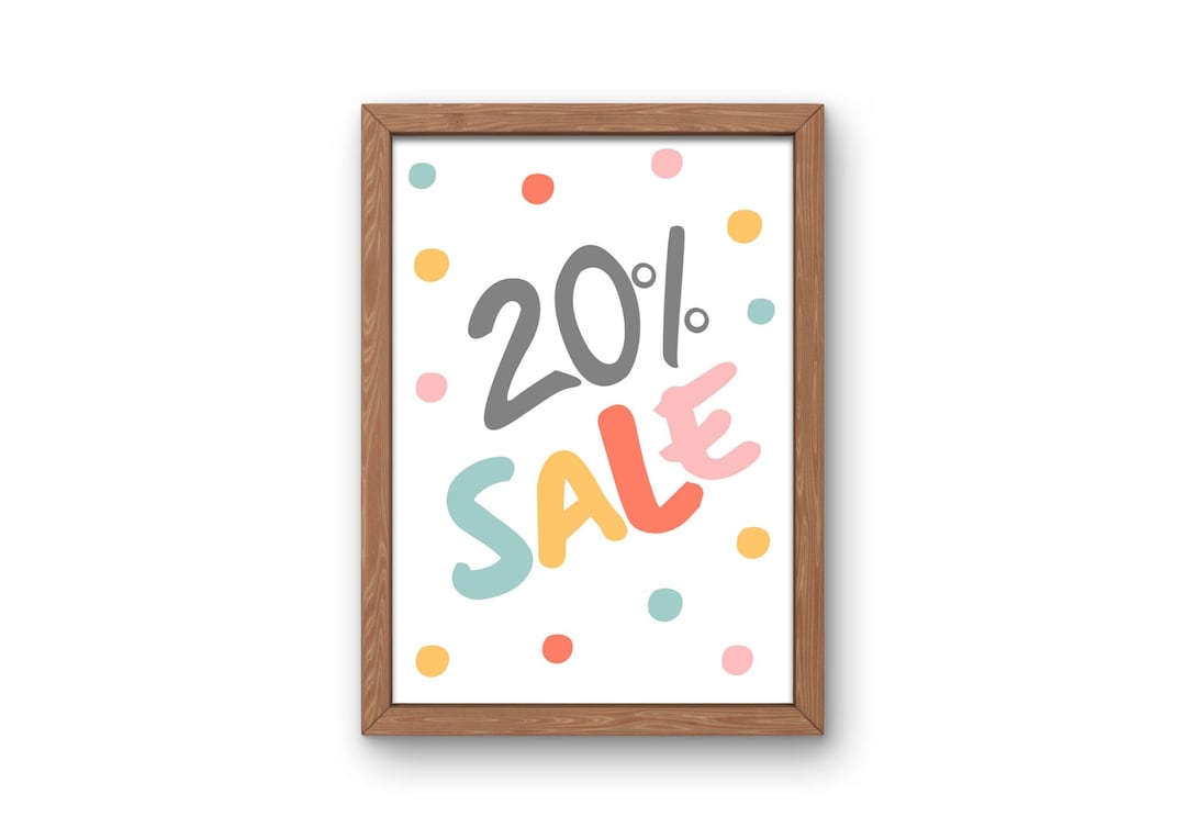 20% off Sign, Boutique Discount, Printable Retail Store Signage ...