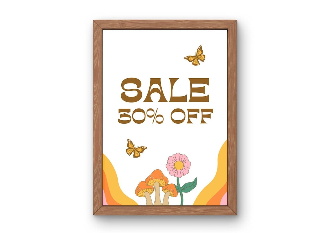 30% off Sign, 30 Percent Sale, Printable Boutique Sale Sign, Retail ...