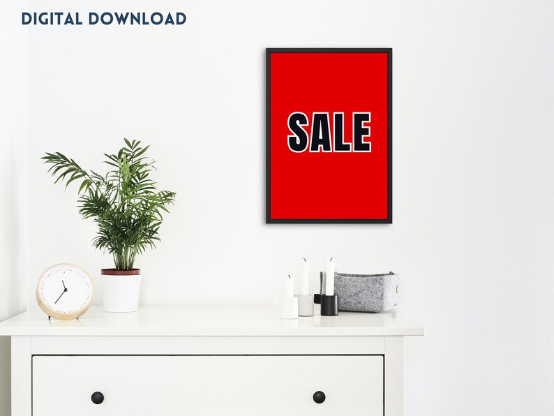 Red Sale Sign Boutique Sale Poster Retail Store Signage - Etsy