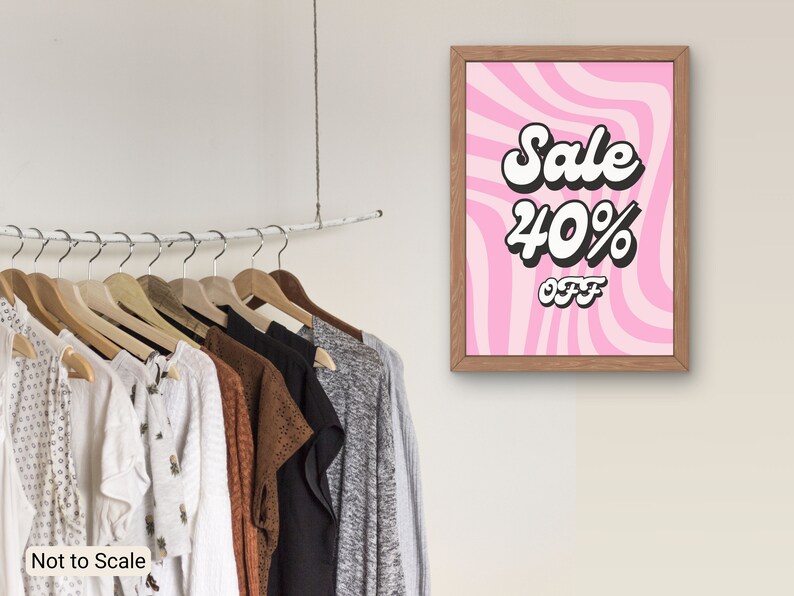 40% off Sale Sign, Pink Sale Sign for Retail Store or Boutique ...