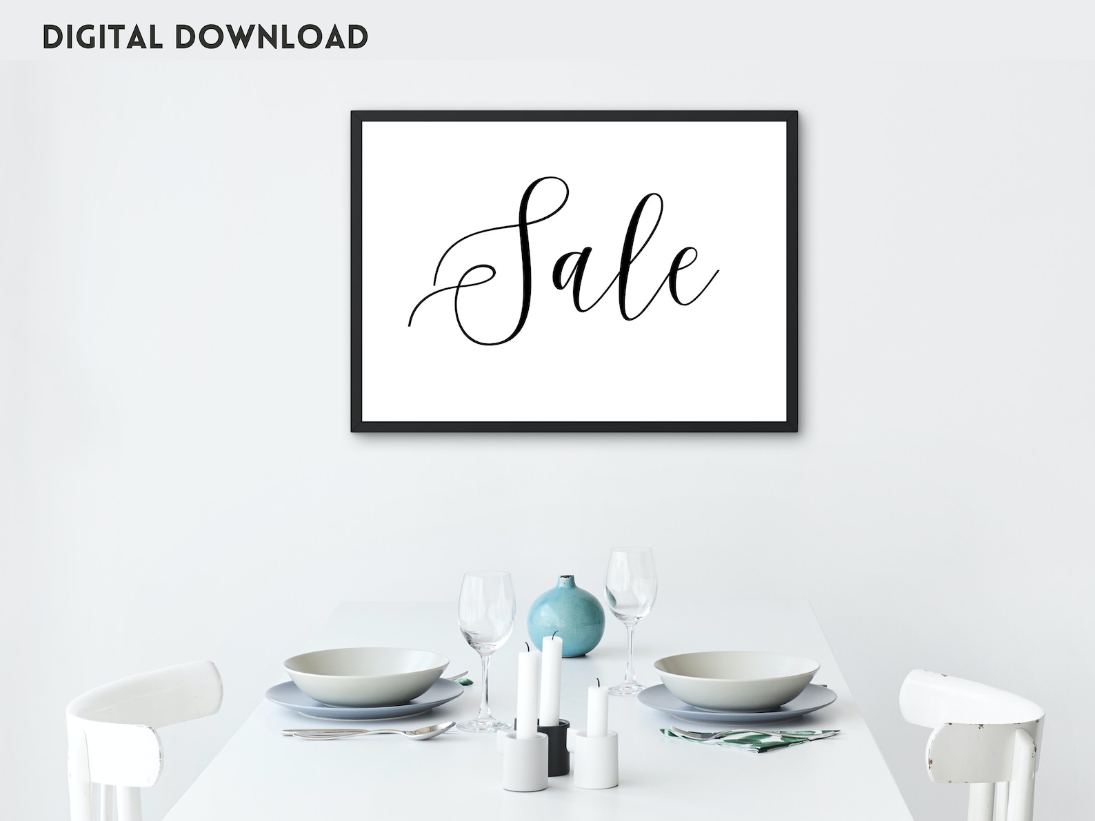 Sale Sign for Boutique Store, Printable Retail Sale Sign, Black Cursive ...