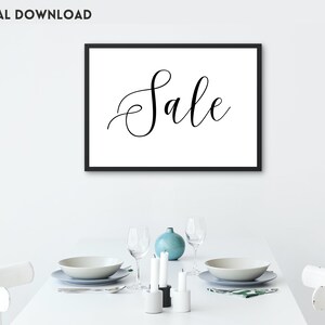 Sale Sign for Boutique Store, Printable Retail Sale Sign, Black Cursive ...