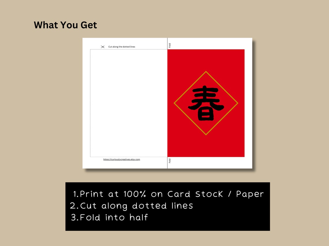 Chinese New Year Card, Lunar New Year Card, Printable Greeting Card ...