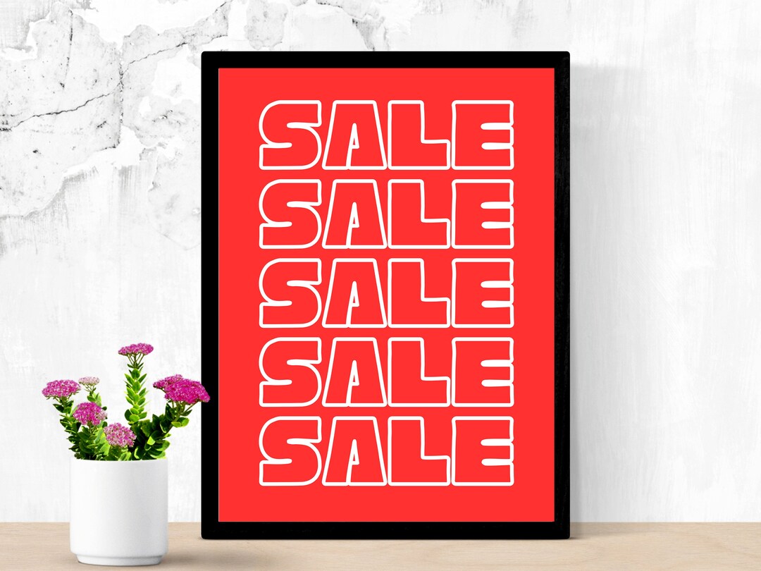 Red Sale Sign, Boutique Sale Poster, Retail Sale Signage, Printable ...