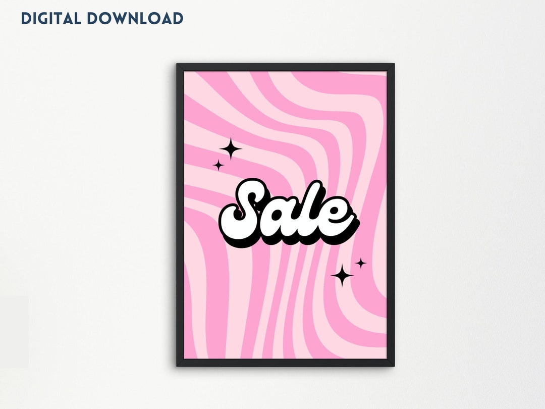 Pink Sale Sign, Boutique Signage, Retail Store Poster, Shop Discount ...
