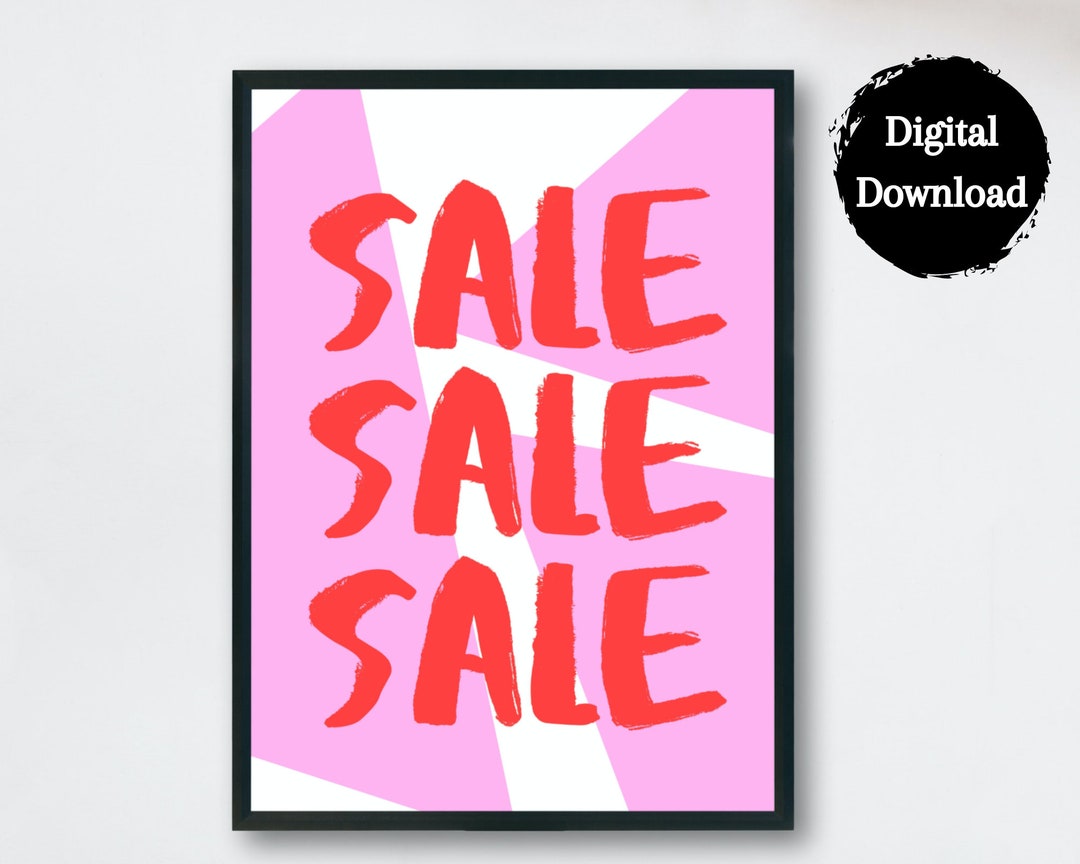 Pink Sale Sign, Boutique Sale Sign, Retail Sale Signage, Printable Sale ...