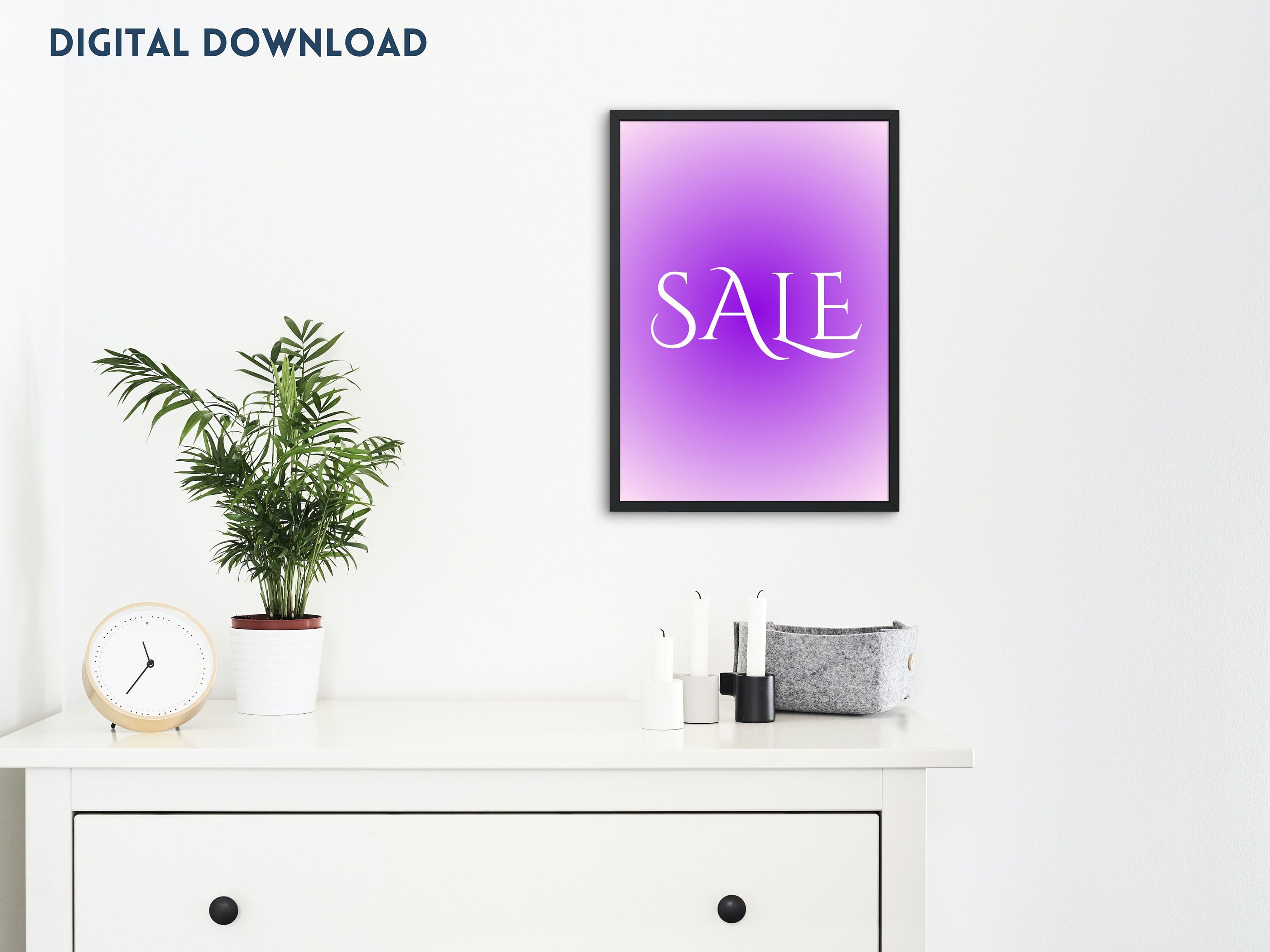 Purple Sale Sign, Printable Retail Store Signage, Boutique Discount ...