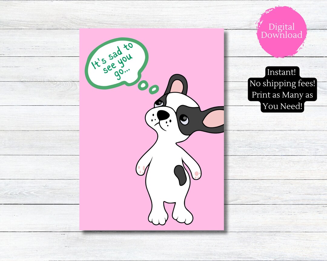 Dog Farewell Card Cute Puppy Goodbye Card Retirement Card - Etsy