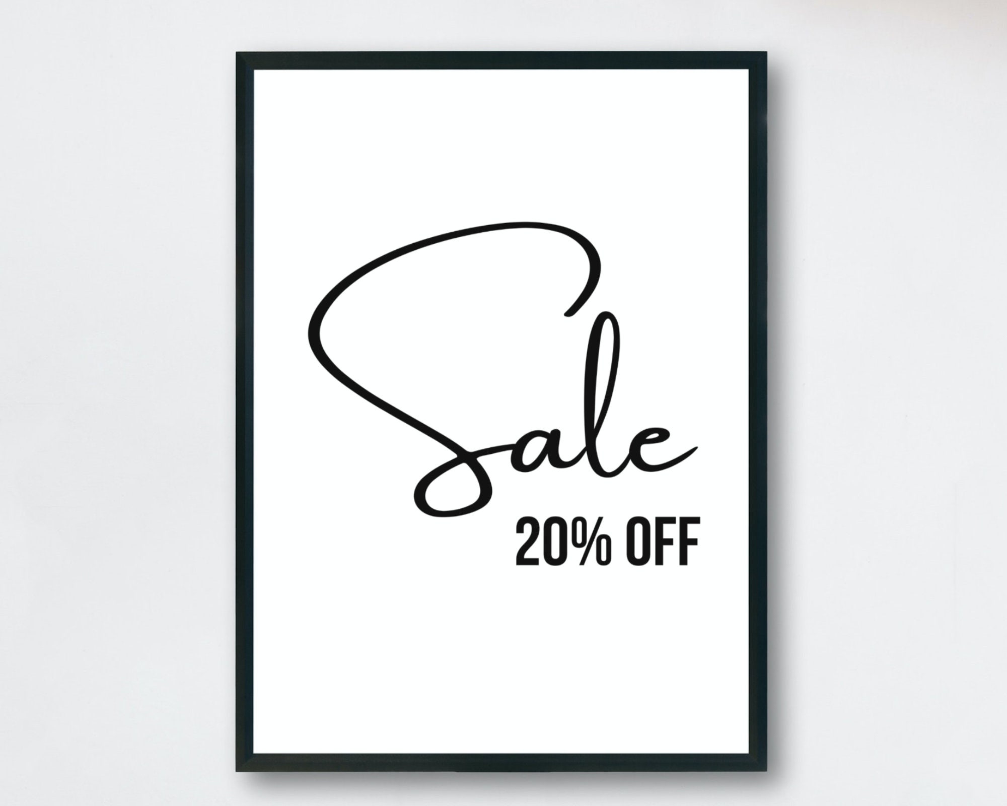 20% off Sale Sign, Printable Sale Poster, Retail Boutique Signage, End ...