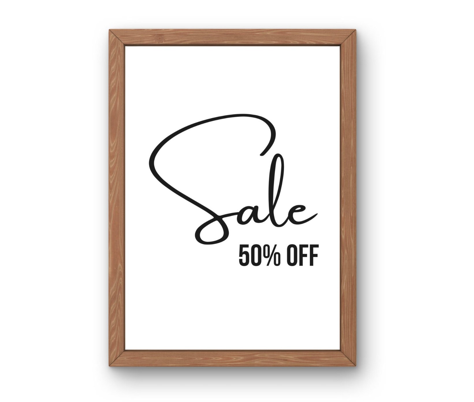 50% off Sale Sign, 50 Percent Discount Signage, Modern Retail Store ...