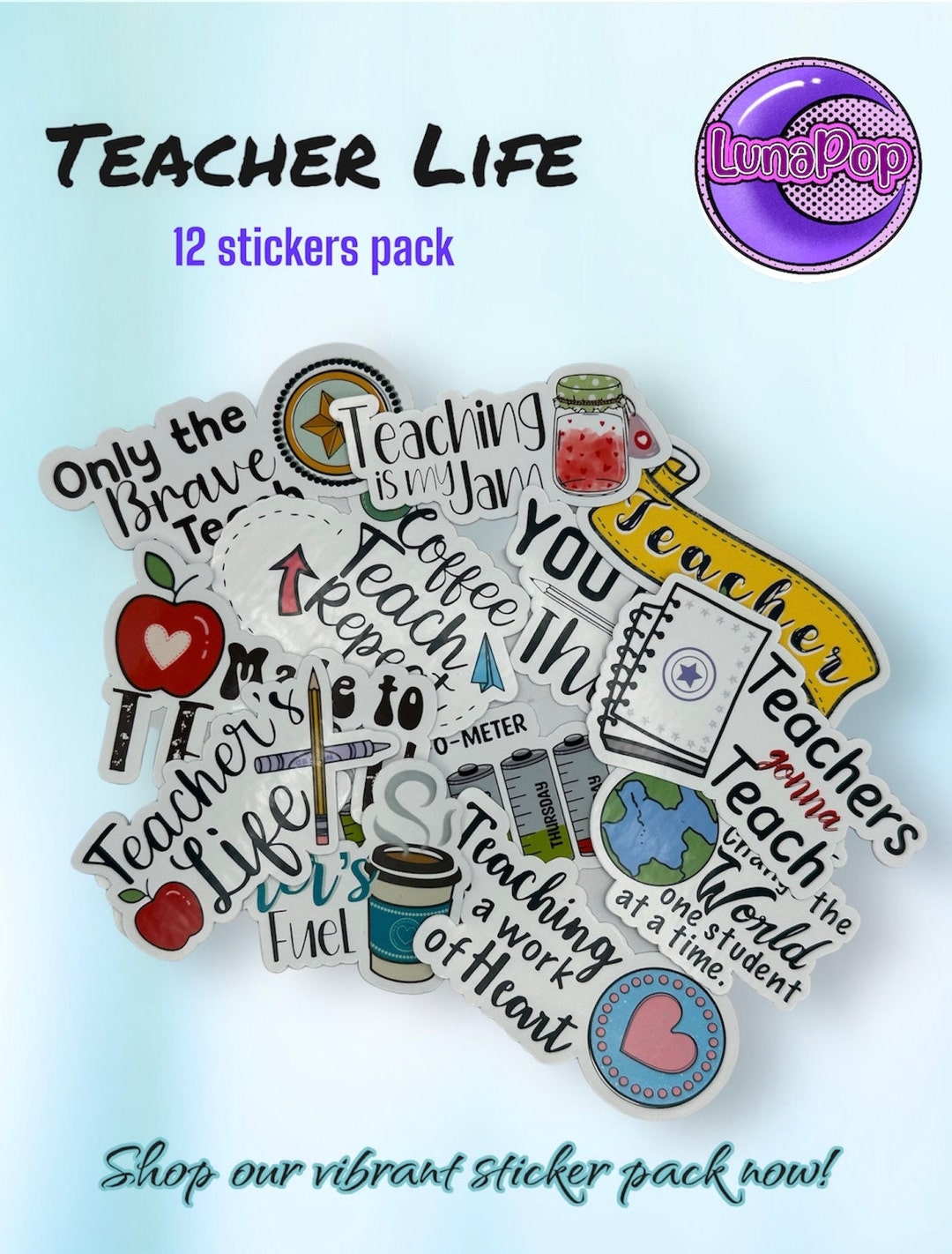 Teacher Life Sticker Pack - Etsy