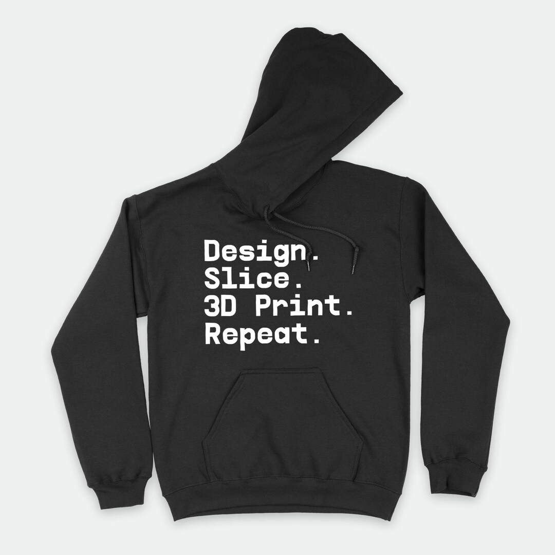 FUZED LABS 3D Print Hoodie: Design. Slice. Repeat. - Etsy