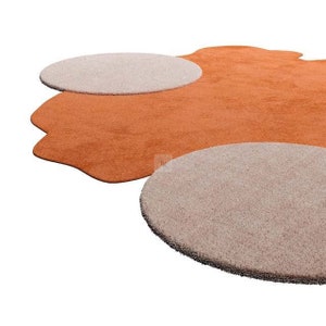 Modern Hand Tufted Irregular Round Shaped Custom Rug Wool Handmade Area ...