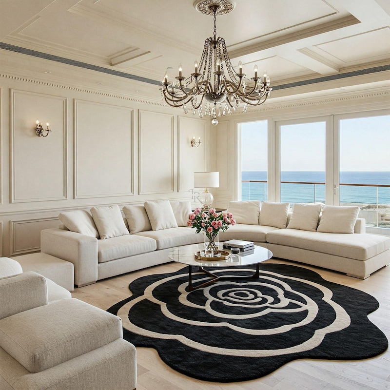 5 Ft Round Cream Area Rug - Etsy