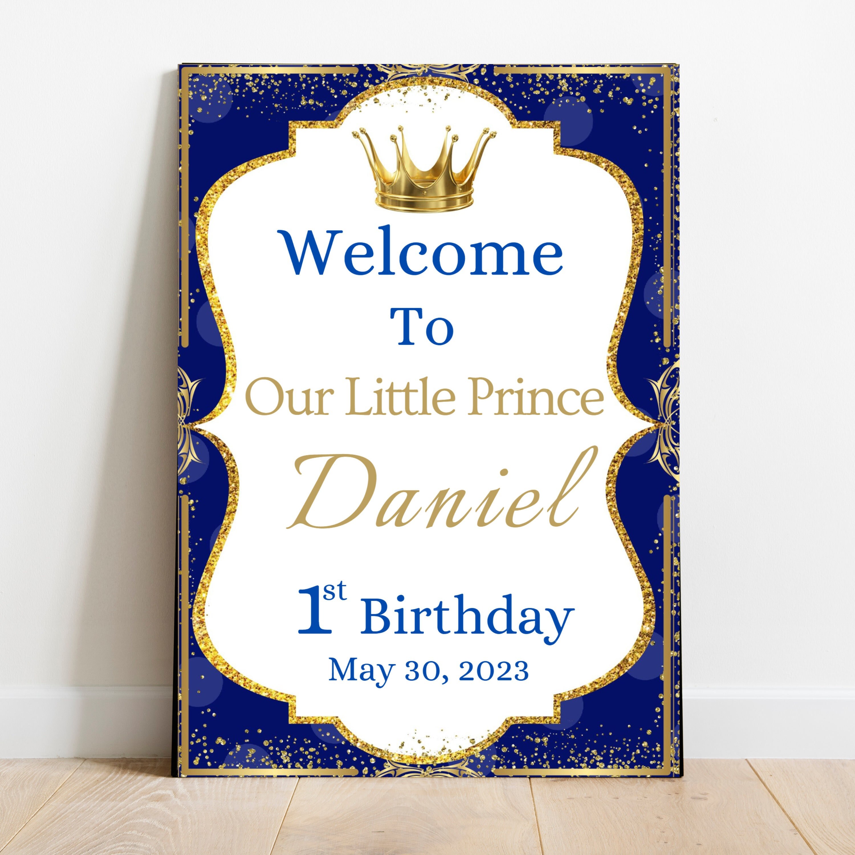Prince Theme Welcome Birthday Poster, EDITABLE Prince First Birthday ...