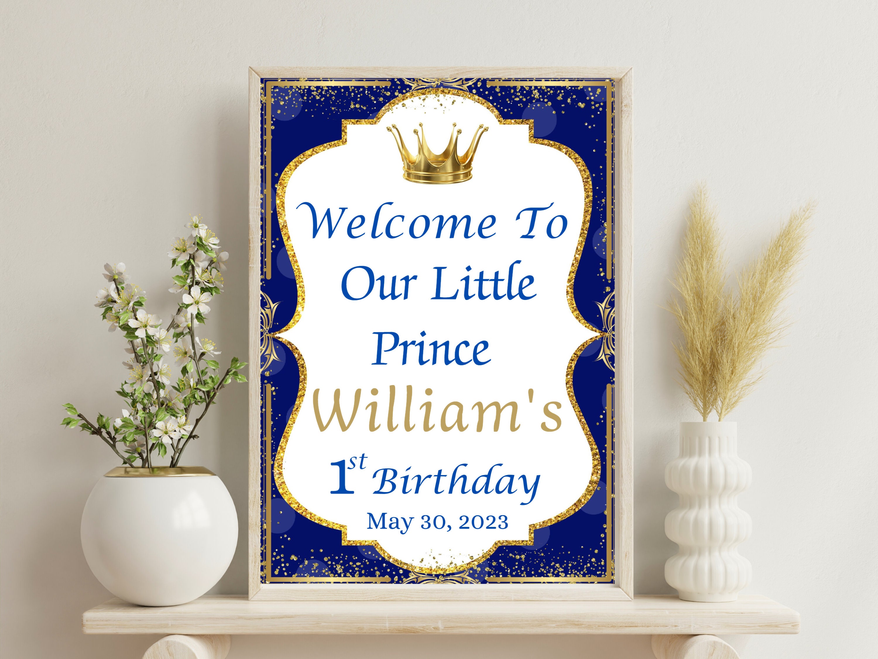 Prince Theme Welcome Birthday Poster, EDITABLE Prince First Birthday ...