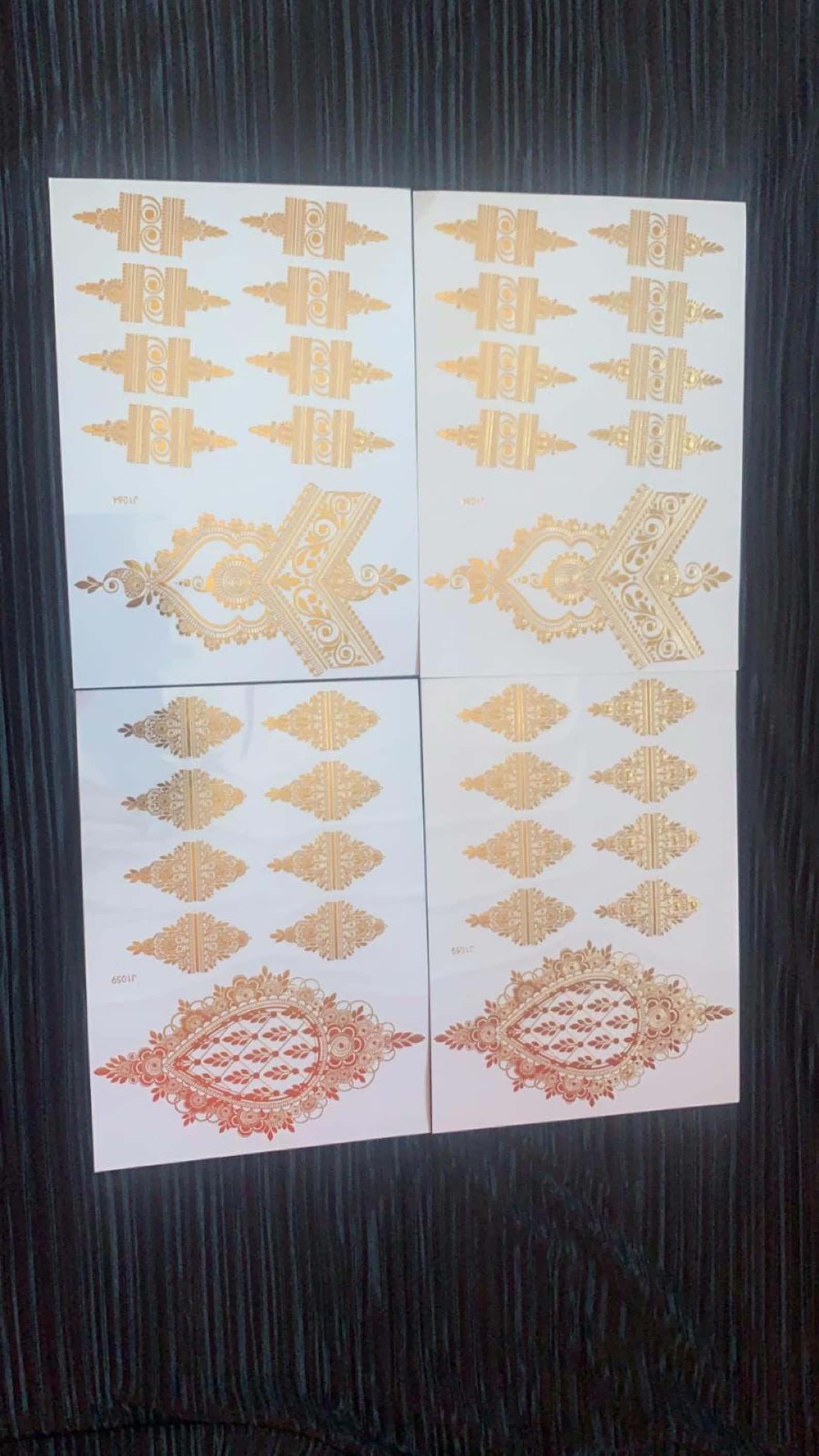 Gold Henna/mehndi Tattoo Sticker Temporary Wedding/party Tattoo - Etsy UK