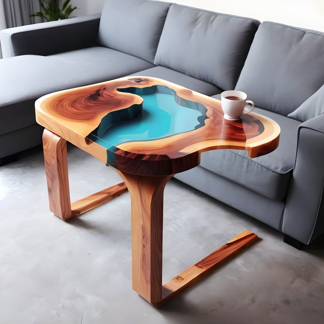 C Shaped Side Table, Modern Sofa Side Table, Coffee Table for Living ...