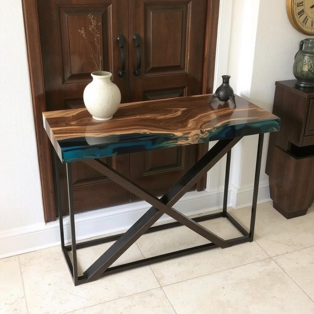 Live Edge Wood Epoxy Resin Table, Large Epoxy Dining Table, Epoxy Table ...