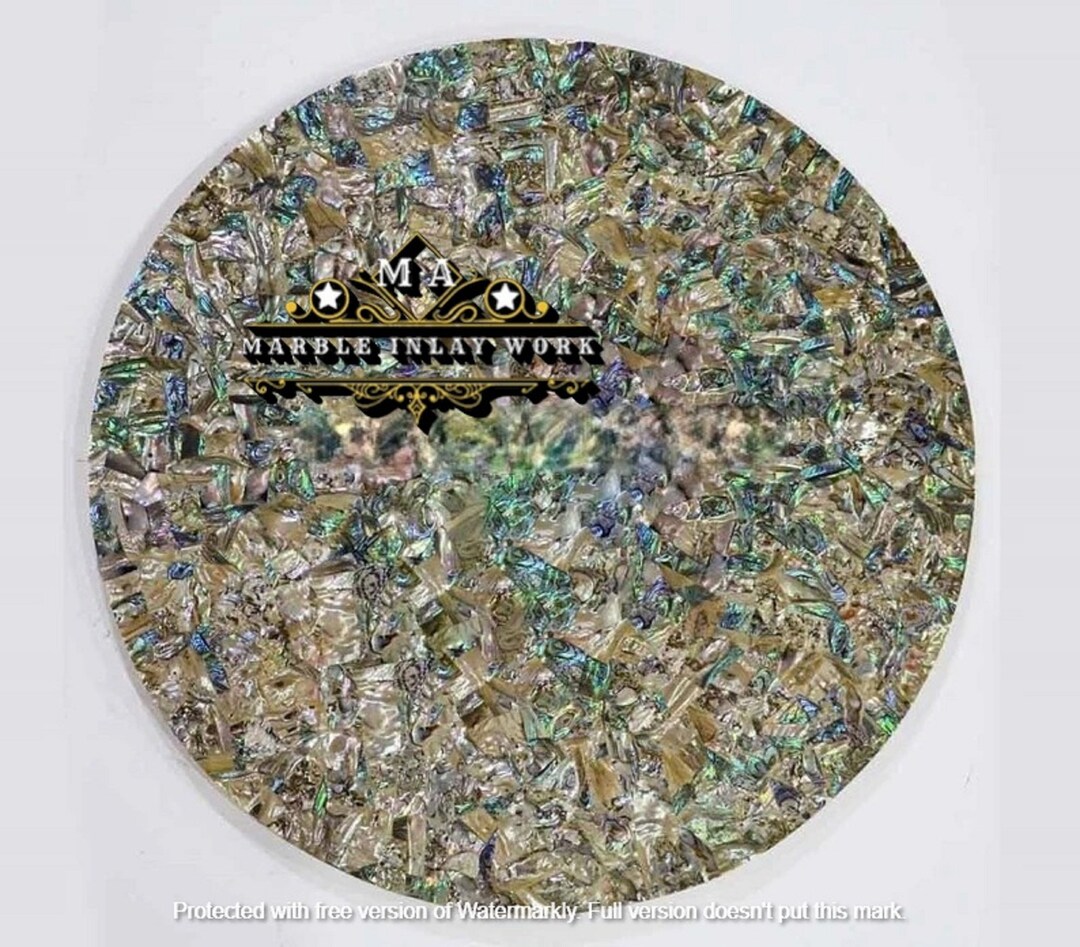 Abalone Shells Marble Coffee Table / Handmade Abalone Stones Counter ...
